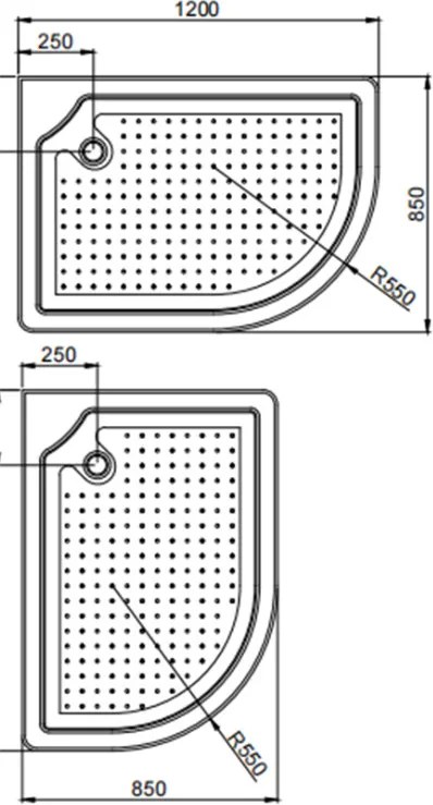 BPS-koupelny Hydromasážní box HYD-Michele 120 P, 120x85 pravý bez sauny