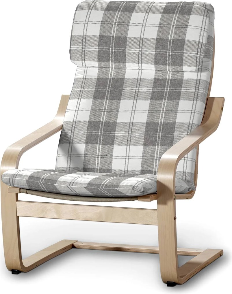Sedák na křeslo IKEA Poäng barva šedá látka pletený vzor, vzorované