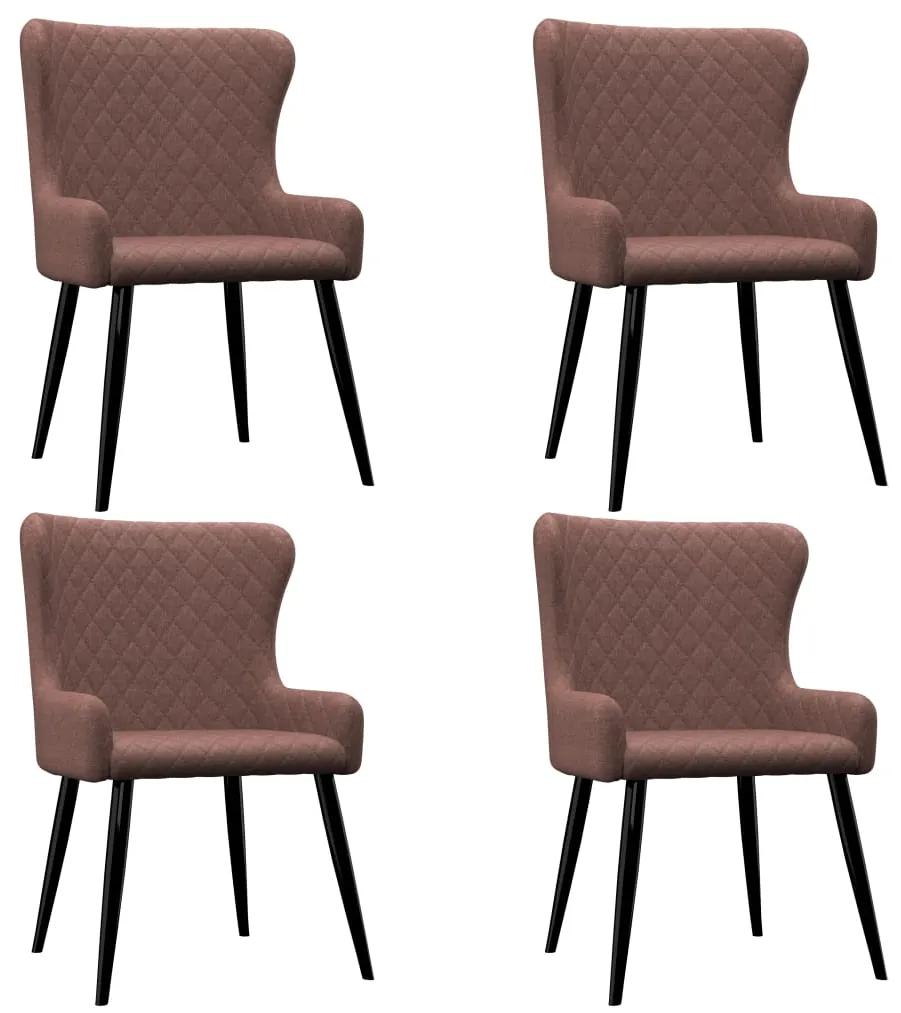 278806 vidaXL Jídelní židle 4 ks hnědé textil