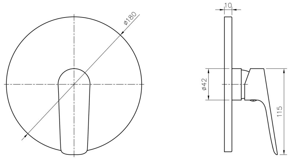 Bruckner SCHMITZ podomítková sprchová baterie, 1 výstup, vrchní části, chrom 863.041.1