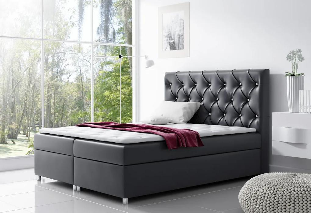 Čalouněná postel ROMA + topper, 140x200, madryt 1100