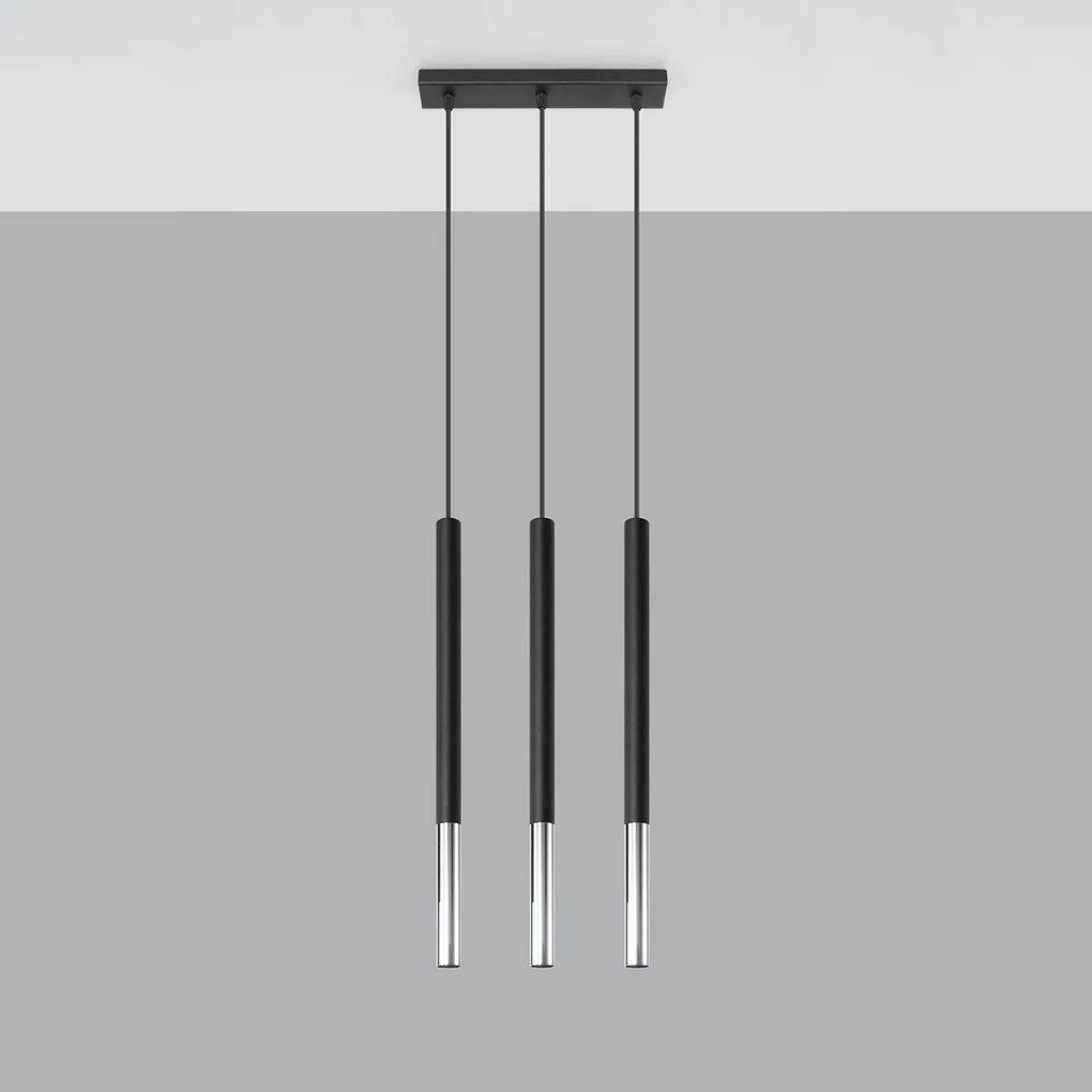 Sollux Lighting Závěsné svítidlo MOZAICA 3L černé/chromové