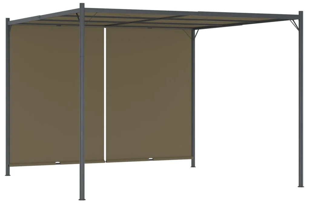 vidaXL Marketos Zahradní altán se zatahovací střechou 3 x 3 m taupe 180 g/m²