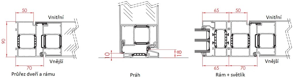 Hliníkové vchodové dveře FM Turen Premium P90 M04 bílá RAL9016 Orientace dveří: Levé, otevírání dovnitř, Standardní rozměr dveří včetně rámu: 100 cm x 200 cm - vnější rozměr rámu