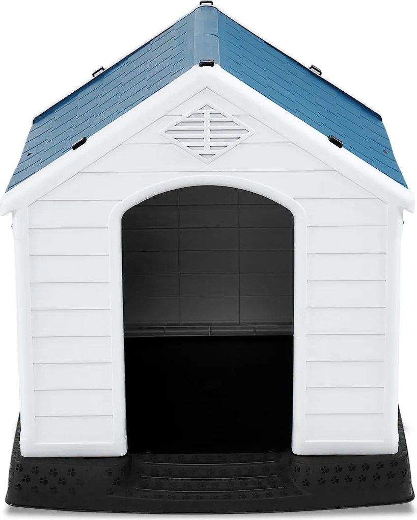 Costway Dog House Dog Jeskyně s vyvýšenou podlahou modro, modrá a bílá