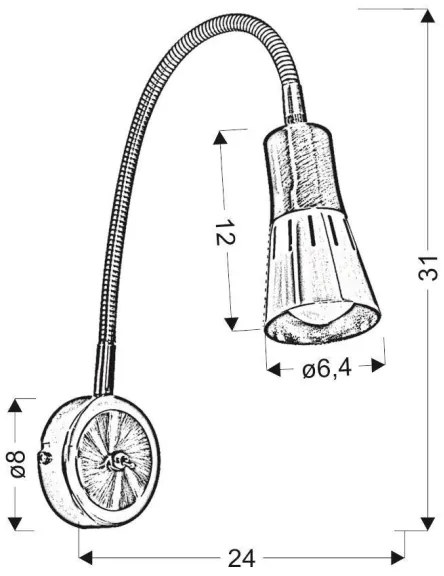 Flexibilní lampička ARENA 1xE14/40W/230V bílá