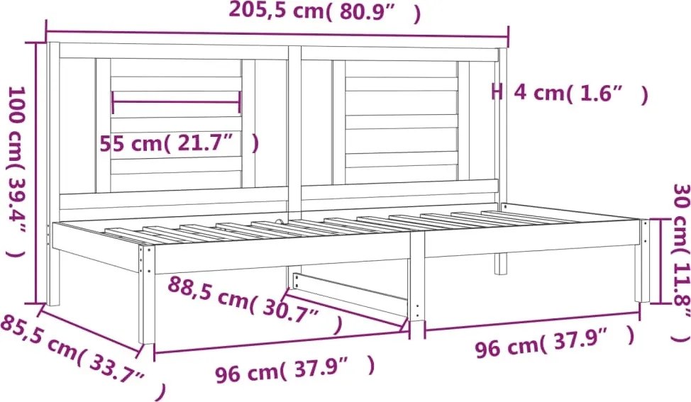 vidaXL Válenda 80 x 200 cm masivní borové dřevo [3108065] Barva: Přírodní