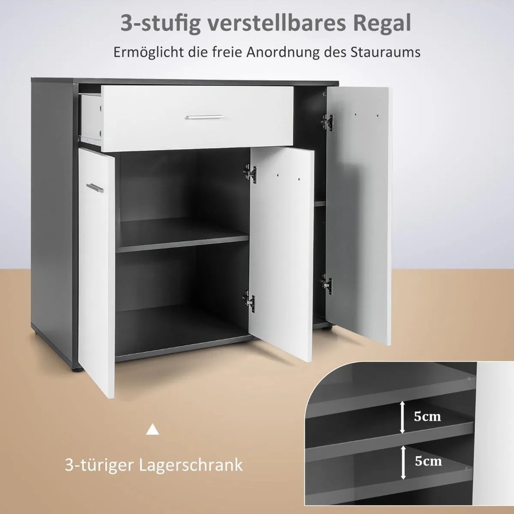 Costway Kuchyňská komoda bufetová skříňka se zásuvkovou kuchyňskou skříňkou