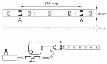 RGB LED Stmívatelný pásek Wi-Fi + hudební funkce LED/20W 5 m Tuya