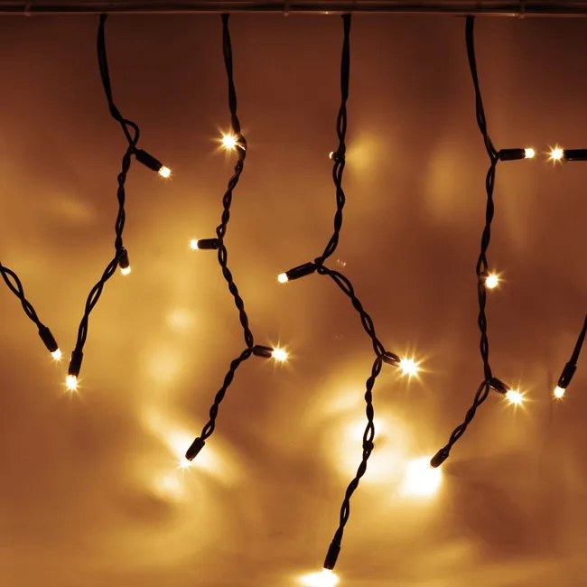 Easy Fix venkovní LED rampouchy světelné, 300 × 90 cm, teple bílá, 174 diod, černý kabel, IP67, prodlužovací