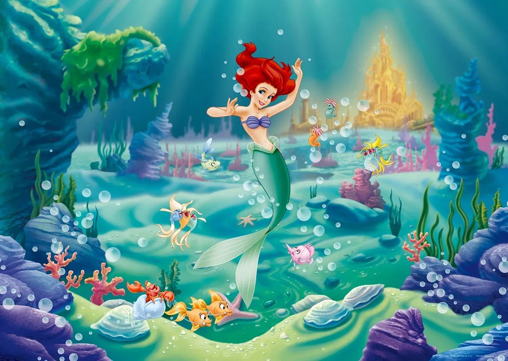 Dětská vliesová fototapeta na zed' Ariel pod Vodou, Disney | 155 x 110 cm | DFTDNM 5207