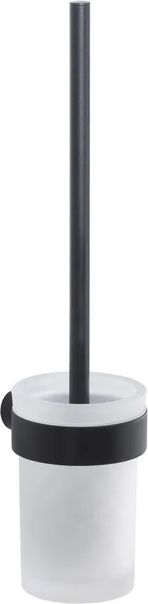 Gedy Gedy, PIRENEI WC kartáč závěsný, černá matná/mléčné sklo, PI330314