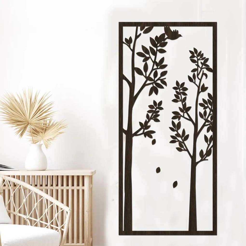 dřevo života Dřevěná dekorace strom LONG Zvolte rozměr (cm): 27x60, Zvolte barvu dekoru: Ořech