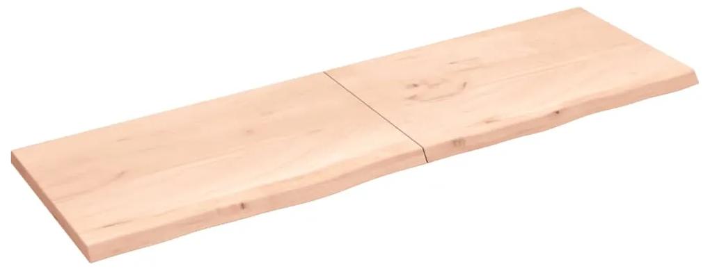Nástěnná police 200x60x(2-4) cm neošetřené masivní dubové dřevo - Default Title