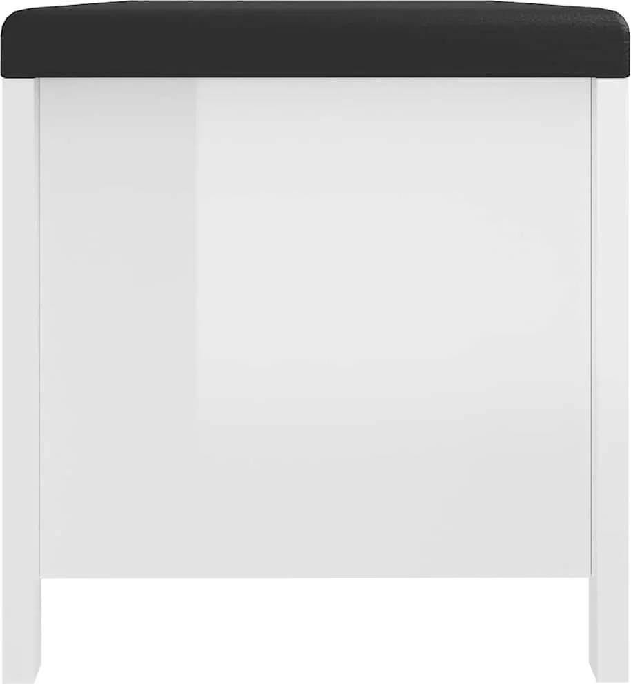 Úložný box s poduškou bílá vysoký lesk 105x40x45 cm kompozit 326774