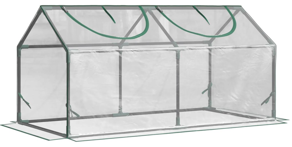 Fóliový skleník Outsunny s oknem, PVC skleník 120x60x60 cm, průhledný skleník na rajčata a chladicí rám pro rostliny | Aosom.de