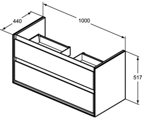 Ideal Standard Connect Air Skříňka pod umyvadlo, 100x44x51,7 cm, lesklá bílá mat E0821KN