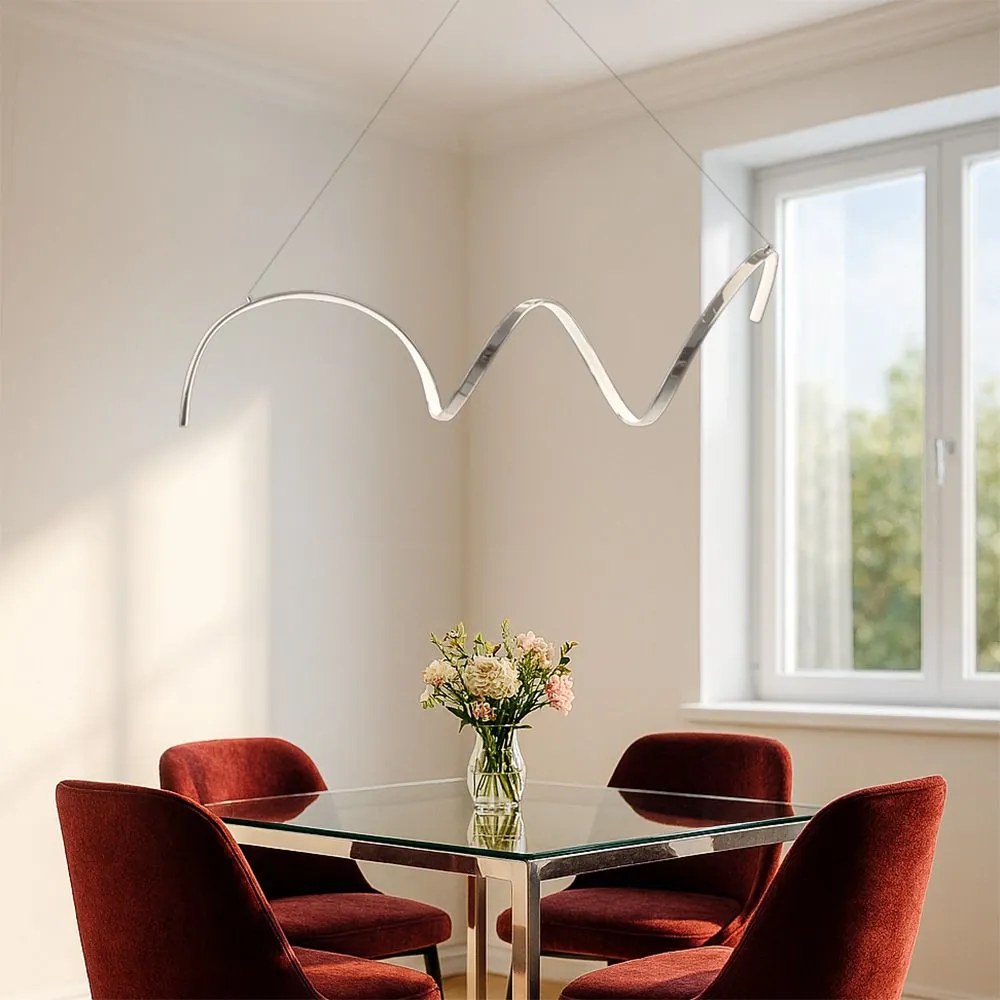Toolight Toolight, LED závěsné svítidlo 90cm, 26W, 3000K, LHJ025-CP, chromová, OSW-60016