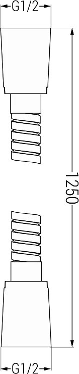 Mexen příslušenství, Sprchová hadice 125 cm, ocelová, černá, 79435-70