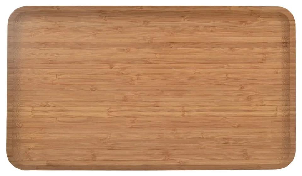 Hnědý servírovací tác z bambusového dřeva Orion, 25 x 44 cm