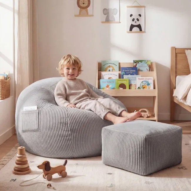 Sedací pytel s podnožkou COMFY 3.0 šedý