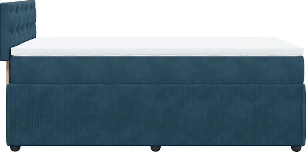 Box spring postel s matrací modrá 80 x 200 cm samet 3289906