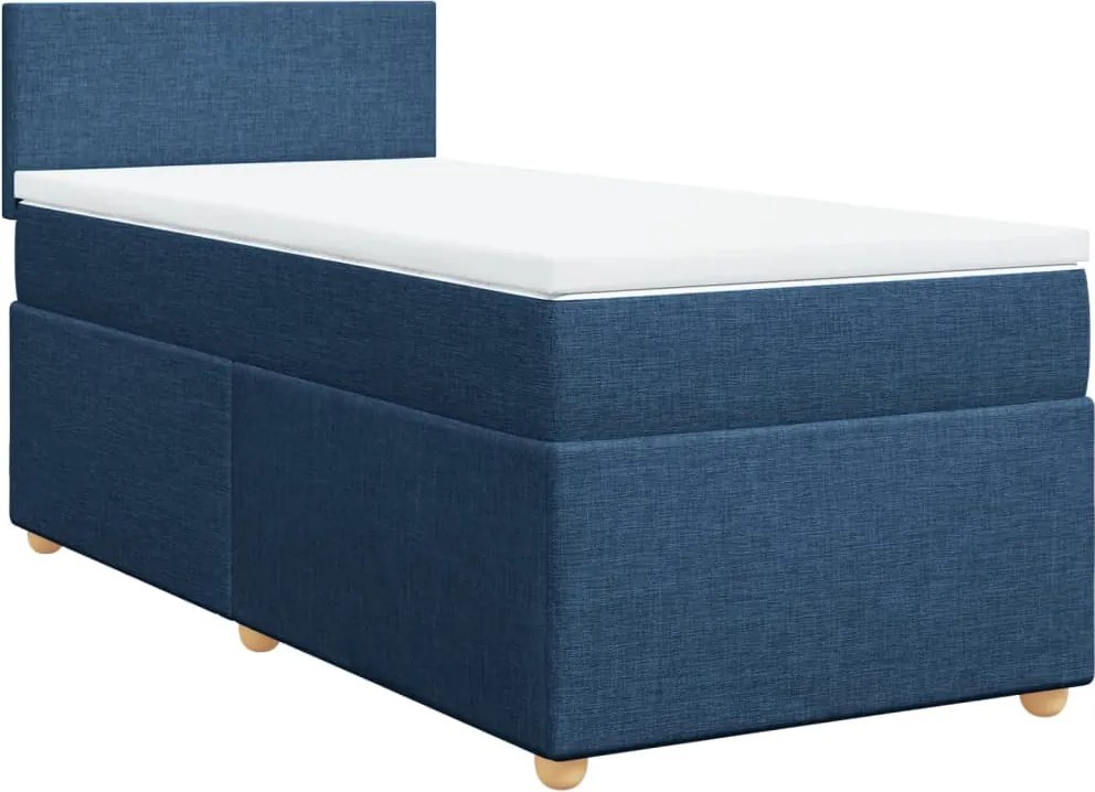 Box spring postel s matrací modrá 80x200 cm textil 3288806