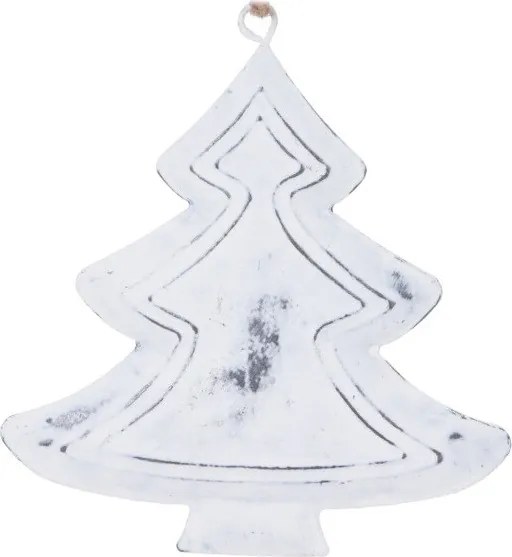 Závěsná bílá ozdoba Maxi stromeček 15 cm
