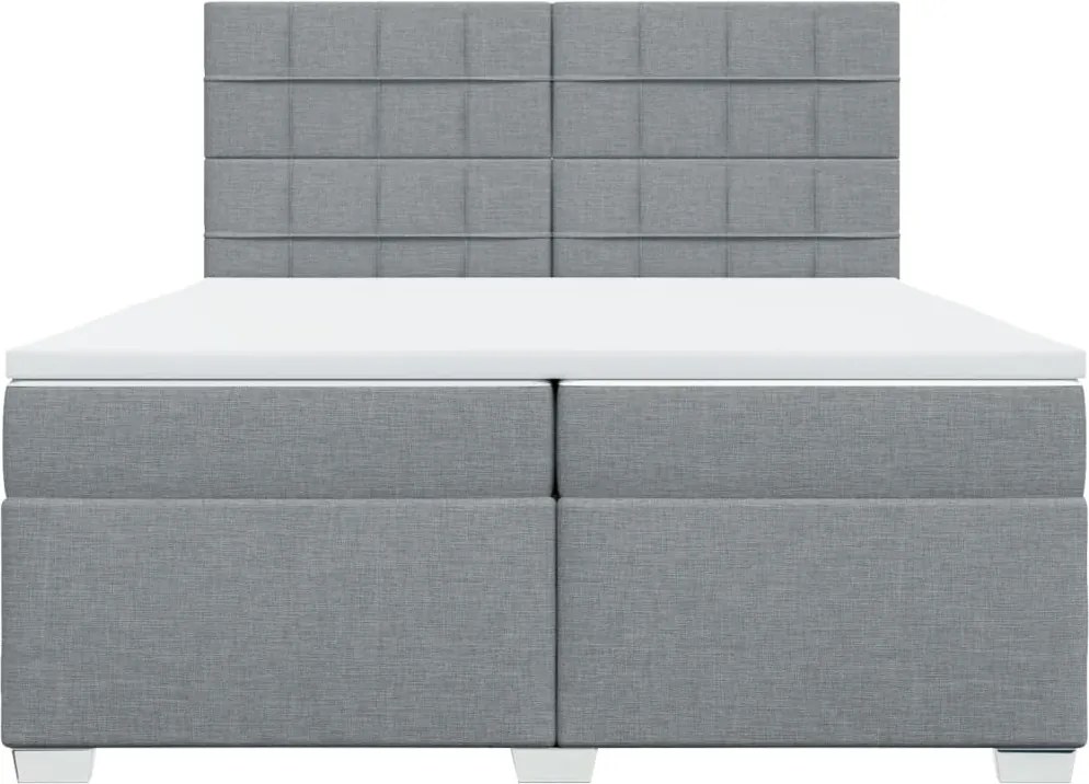Box spring postel s matrací světle šedá 200 x 200 cm textil 3292895