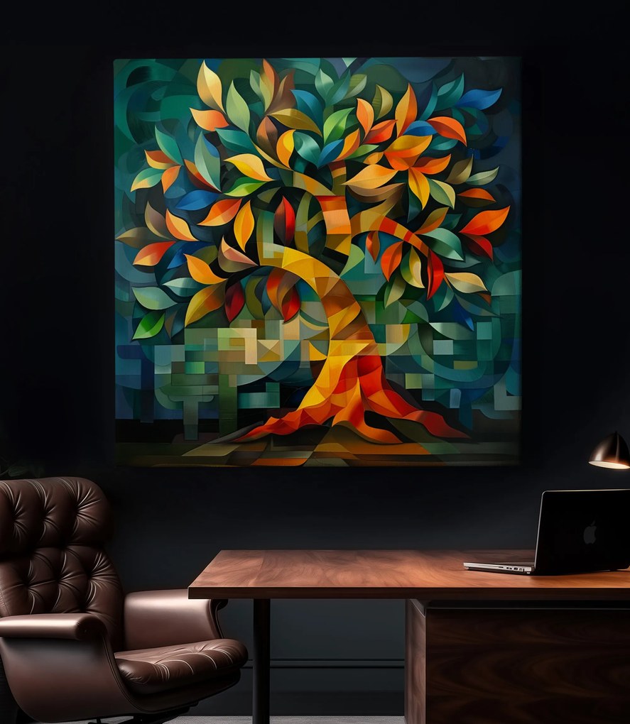 Obraz na plátně - Strom života Divoké kreace FeelHappy.cz Velikost obrazu: 120 x 120 cm