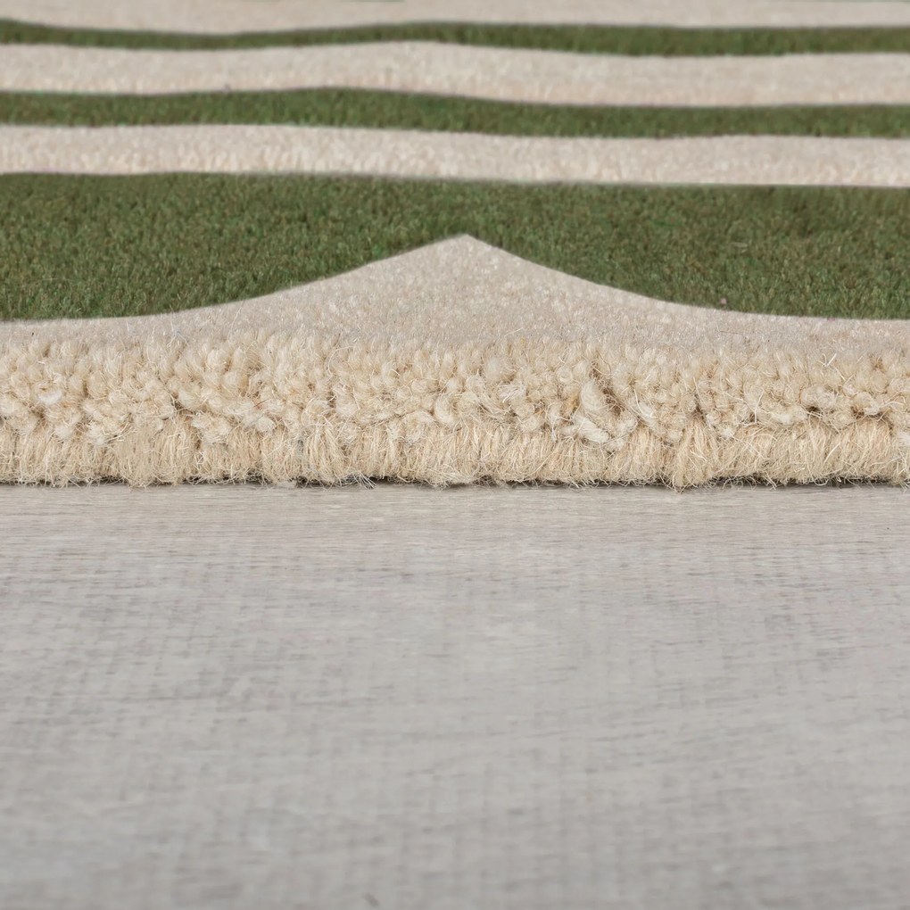 Flair Rugs, Ručně všívaný kusový koberec Lois Scallop Green, 120x170, zelená, chodba / předsíň