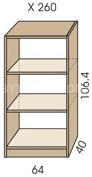 Policový regál JIM 5 X 260