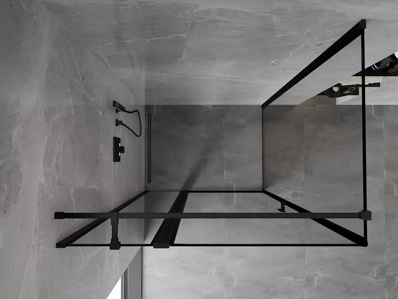 Mexen Mist T, sprchový kout s křídlovými dveřmi, levý, 100 x 110 cm, 8mm čiré sklo, černý profil, 8A4T-110-100-70-70-L