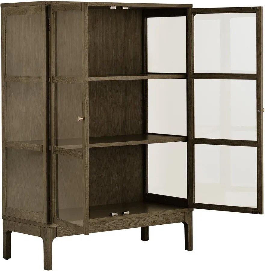 Tmavě hnědá vitrína v dekoru dubu 90x126x40 cm Zamora – House Nordic