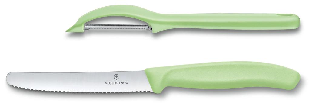 VICTORINOX Sada nože a škrabky Swiss Classic zelená