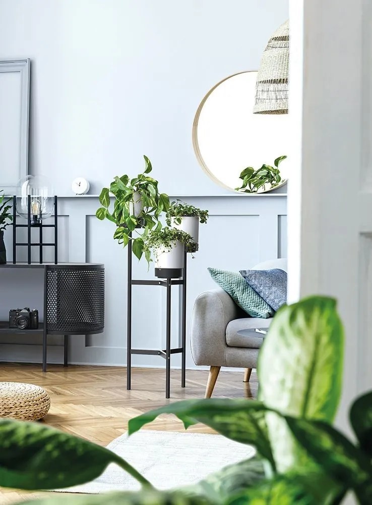 Stojan na květiny BLOOME 125 cm šedý/černý