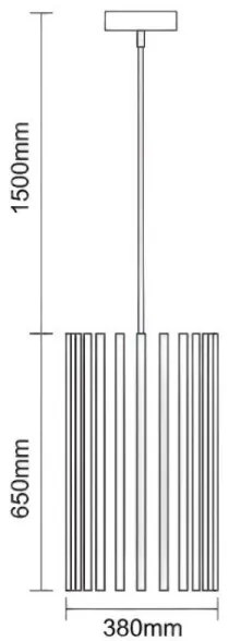 Dřevěný lustr na lanku 1xE27/60W/230V pr. 38 cm masiv/jasan/kaučukovník