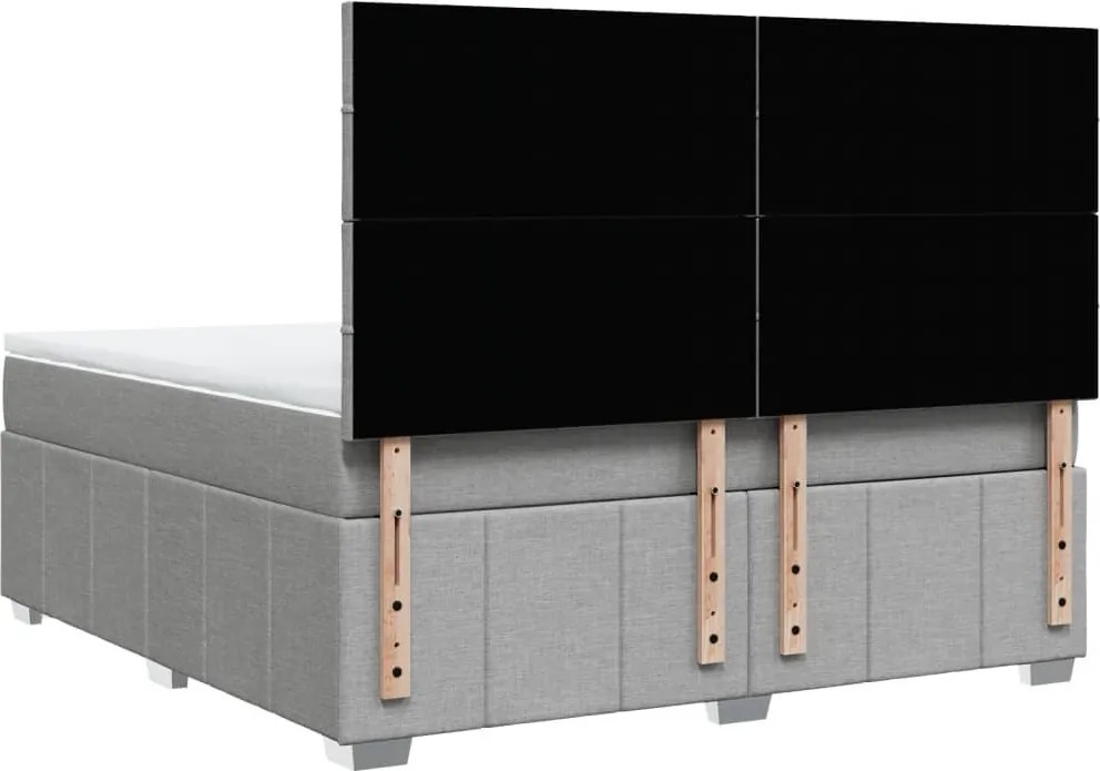 Box spring postel s matrací světle šedá 180 x 200 cm textil 3291747