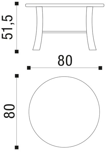 Konferenční stolek DUET průměr 80 cm, masiv buk, český výrobek