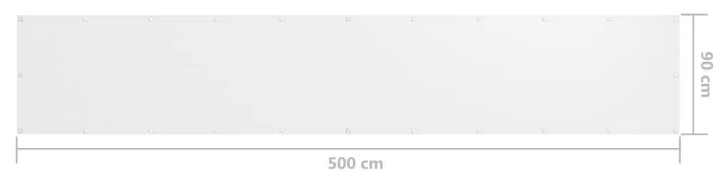 Balkónová zástěna bílá 90 x 500 cm oxfordská látka