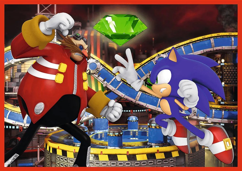 TREFL PUZZLE 4v1 Ježek Sonic Dobrodružná jízda 29x21cm 207 dílků skládačka tr34625