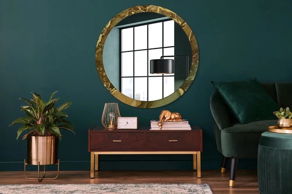 Kulaté zrcadlo s dekorem Kovové víry fi 100 cm