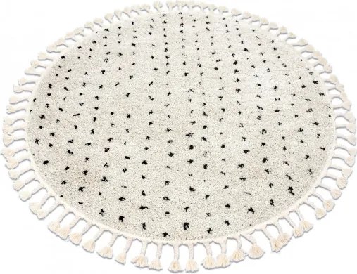 Kusový koberec Berber Syla B752 dots cream kruh, 160x160 (priemer) kruh, biela, chodba / predsieň, Dywany Łuszczów
