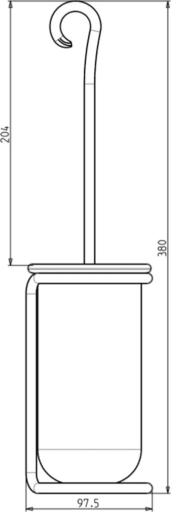 Sapho, REBECCA WC kartáč na postavení, černá/keramika, CC010