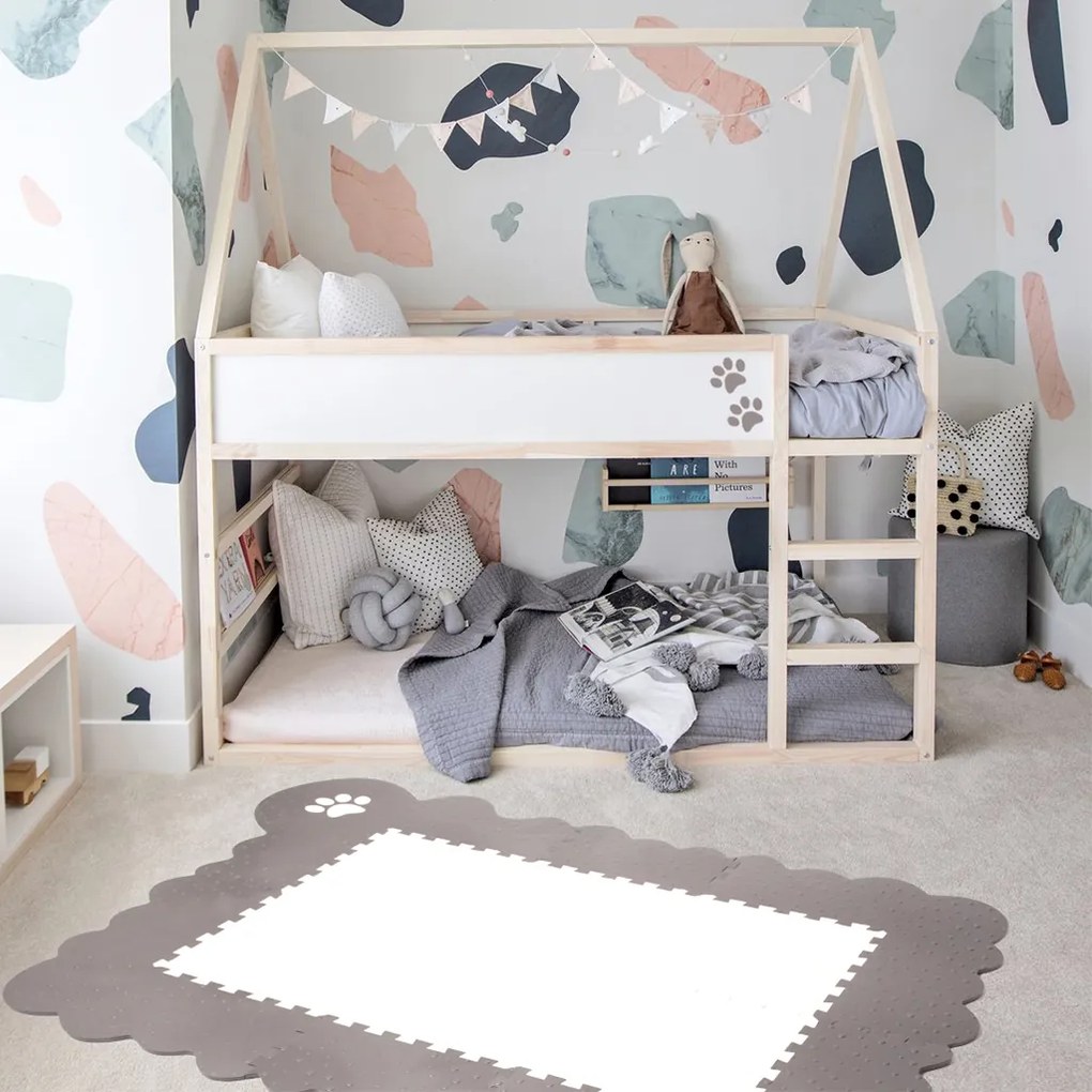 Vylen Designová puzzle podlaha Tlapka  Šedá