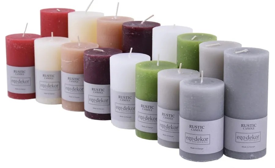 Vínově červená svíčka Rustic candles by Ego dekor Rust, doba hoření 58 h