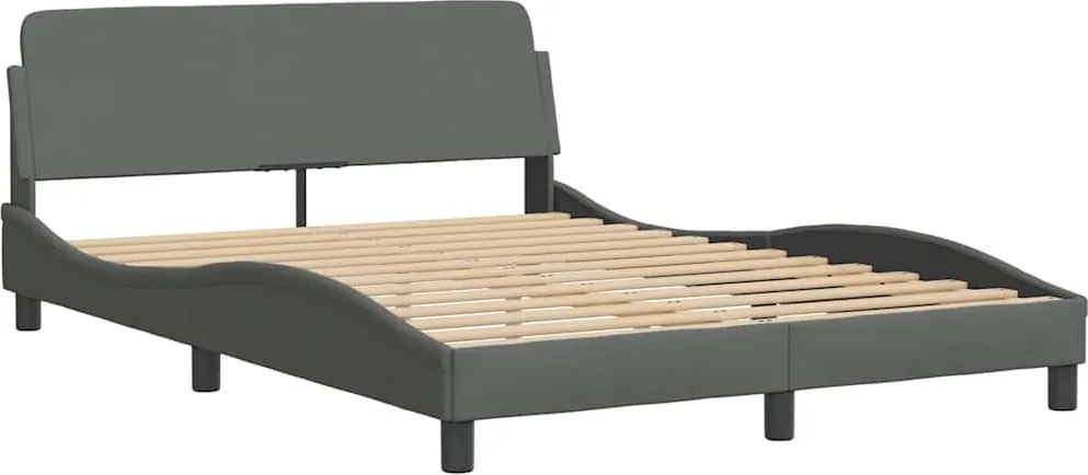 Rám postele s LED bez matrace Tmavě šedá 140x190 cm Látka 3310665