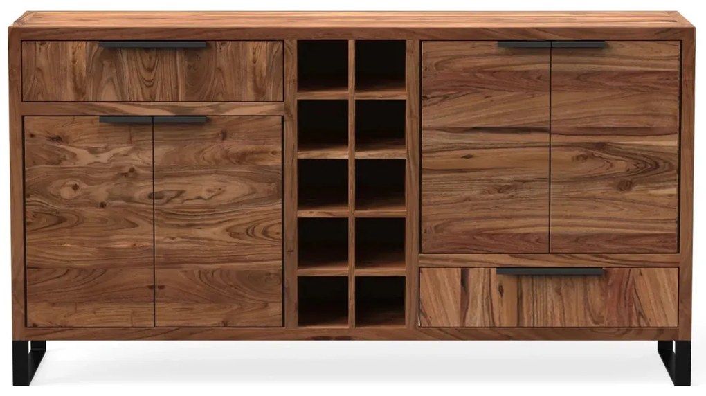 furniture-nabytek.cz - Masivní příborník Sidora z akácie, lakovaný, hnědý – 160×45×84 cm