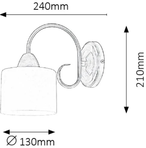 Rabalux 7274 - Nástěnné svítidlo EDITH 1xE27/60W/230V bronz