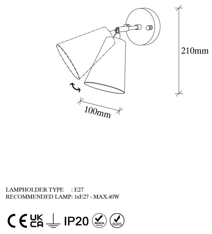 Nástěnné svítidlo ve zlaté barvě ø 10 cm Evander – Opviq lights